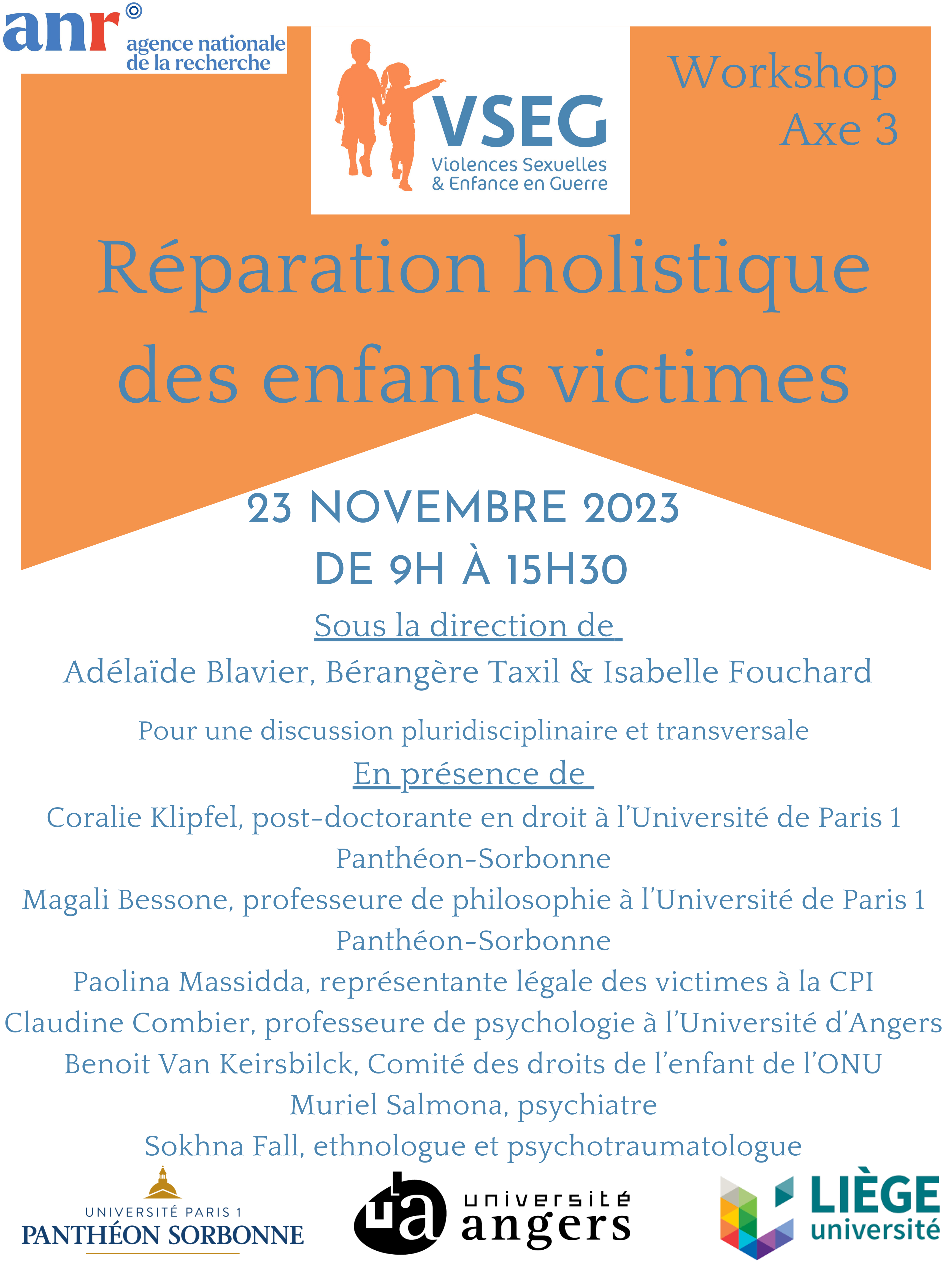 Workshop 3 : Réparation holistique des enfants victimes | Évènements ...